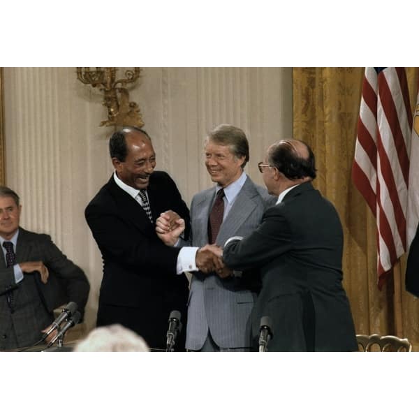 Anwar Sadat Jimmy Carter And Menahem Begin At The Camp David Accords ...