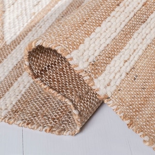 SAFAVIEH Handmade Flatweave Natural Fiber Dieuwertje Jute & Wool Rug ...