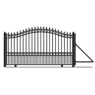 ALEKO Steel Single Sliding 18 ft Driveway Gate London Style Black - Bed ...