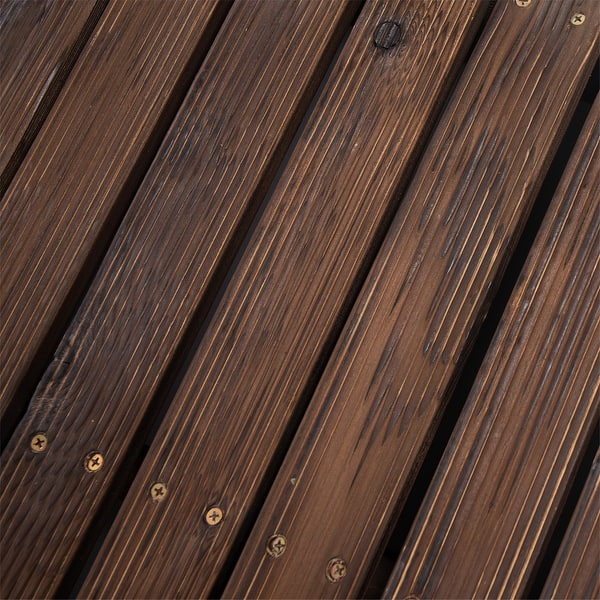 Outsunny Fir Wood Garden Bridge Arc Walkway with Side Railings - On ...