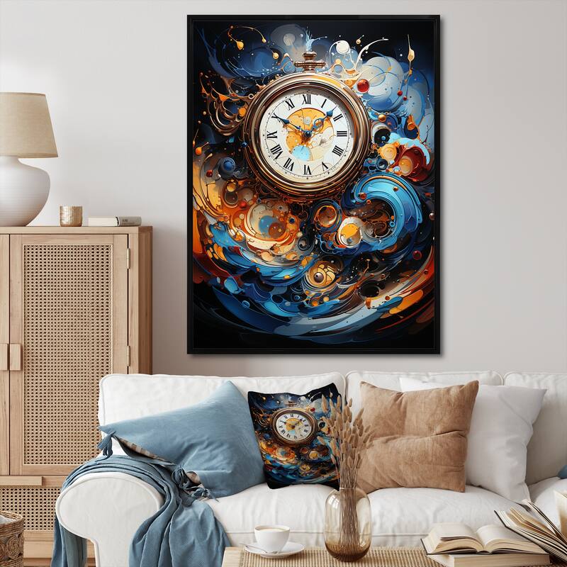 Designart "Surrealism The Dali Watch I" Surrealism Framed Wall Art ...