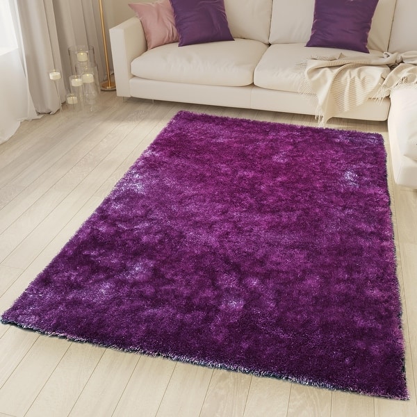 Aroma Collection 1-inch Pile Solid Shag Area Rug Purple Color - On Sale ...