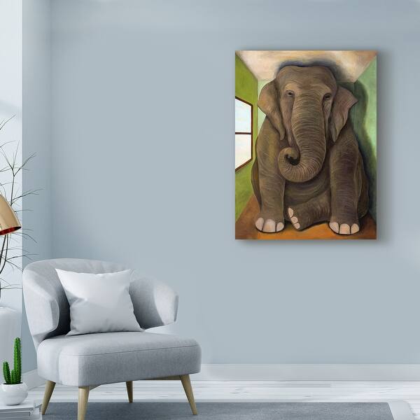 Leah Saulnier 'Elephant In A Room Cracks' Canvas Art - On Sale - Bed ...