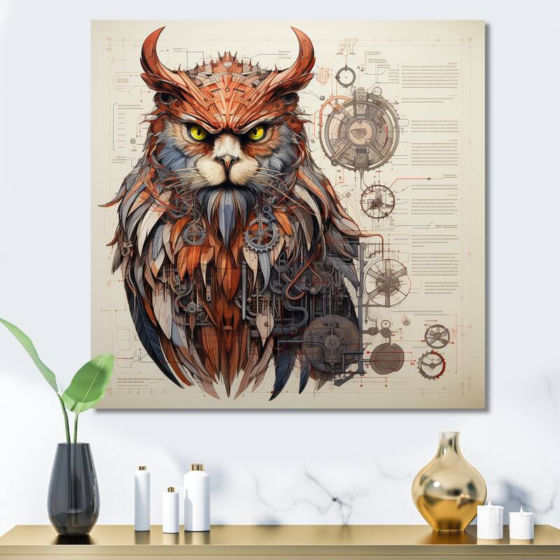 Designart "Mythical Creature Diagrammatic Drawing I" Monsters Wall Art ...