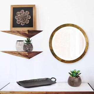 Allan Andrews Copper Round Metal Frame Camou Wall Mirror - Bed Bath ...