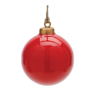 Red Metal Ball Ornament (Set of 6) - Bed Bath & Beyond - 40836298