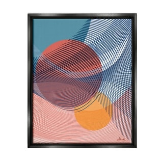 Stupell Patterned Circular Shapes Framed Floater Canvas Wall Art Design by Ishita Banerjee - Bed ...