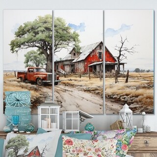 Designart "Farmhouse Homestead Legacy" Farmhouse Wall Art Print Set ...
