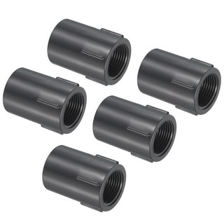 5Pcs PVC Pipe Fitting 3/4NPT Female Thread 3/4" Socket Connector Gray ...