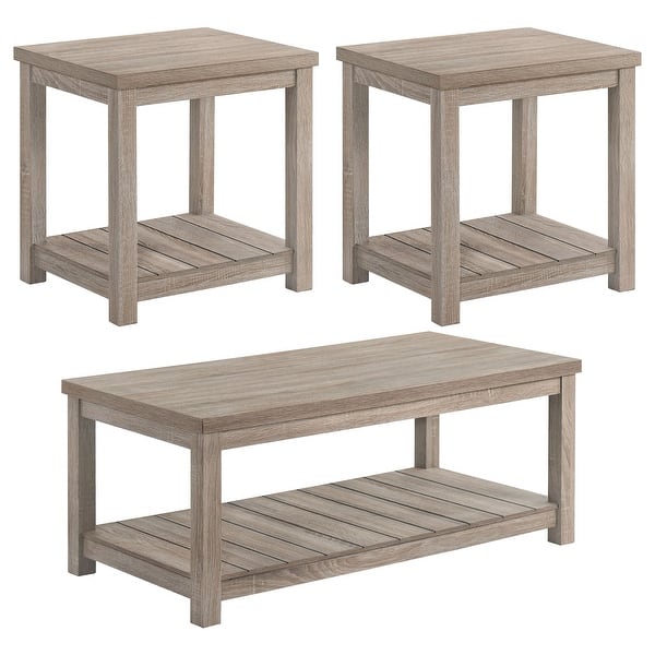 Colter 3-piece Engineered Wood Coffee Table Set Greige - Bed Bath ...
