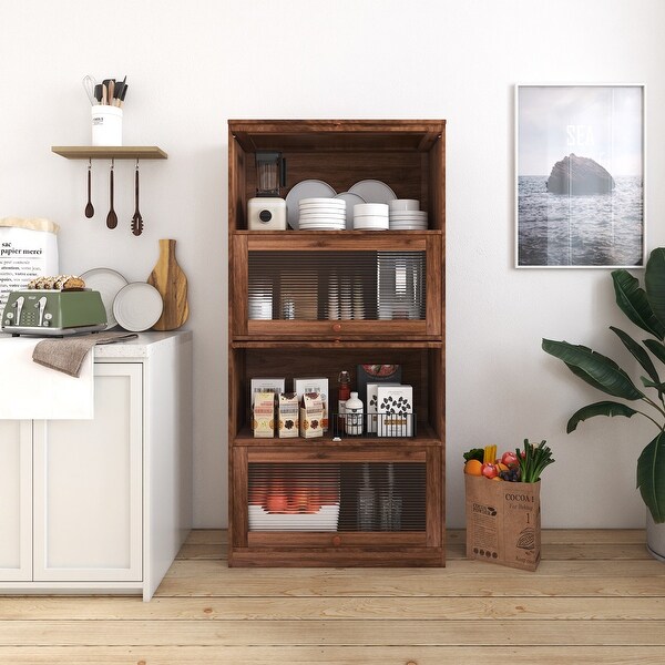 Low glass bookcase store
