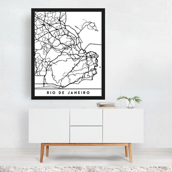 Rio de Janeiro Brazil Maps Coordinates Urban Art Print/Poster - Bed ...