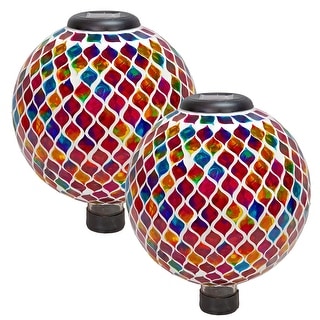 Sunnydaze Glass Mosaic Solar Garden Gazing Globe - 10" - Bed Bath ...