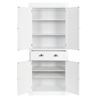 Single Drawer Double Door Storage Cabinet White - 29.92" x 15.75" x 71. ...