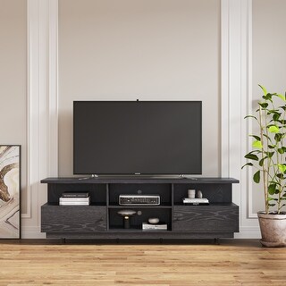 77" TV Stand Media Cabinets Wood Media Entertainment Center, Console ...