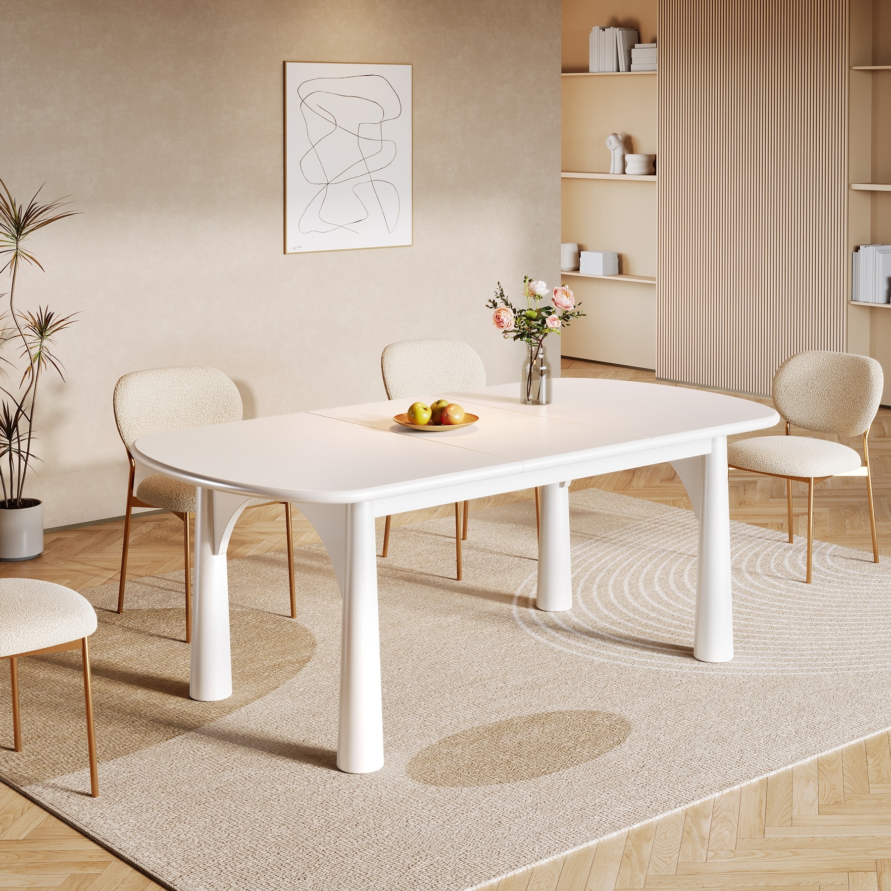 cream dining room table