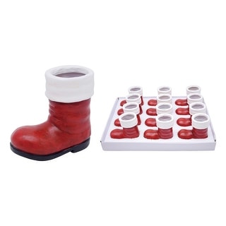Mini Resin Santa Boot Planter for Indoor Christmas Decor - Red - Bed ...