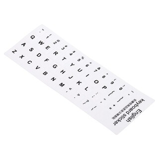 English Keyboard Stickers, 4Pcs Computer Cover White Background Black ...