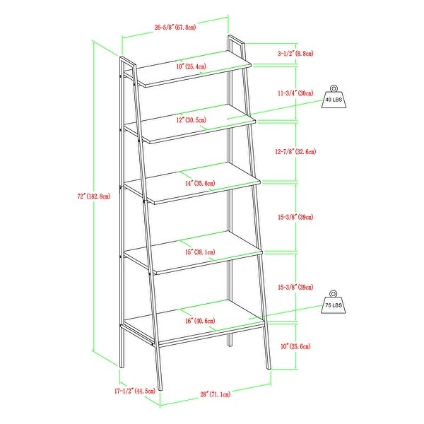 Carbon Loft Lahuri 72 inch Open Ladder Bookshelf Bed Bath Beyond 33888110