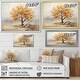 Designart "Minimalism Oak Tree Shimmering Autumn II" Floral Wall Art ...