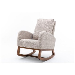 Comfortable Living Room Rocking Chair in Leopard Gray - Bed Bath ...