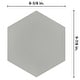 Merola Tile Textile Basic Hex Silver 8-5/8" x 9-7/8" Porcelain Floor ...