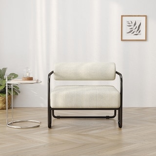 Integrated Matel Frame Lazy Arm Chair, Corduroy Accent Chair, Living ...