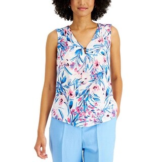 Kasper Women's Bar Trim V Neck Cami Top Pink Size Petite Large - Petite ...