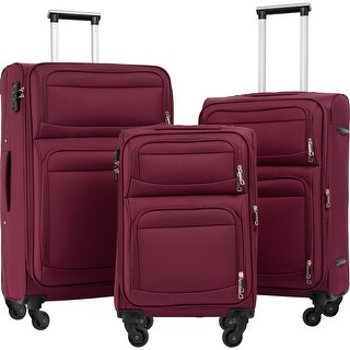 Softside Luggage Expandable 3 Piece Set Suitcase Upright Spinner ...