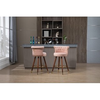 Bar Stools, Fabric Padded Seat Counter Height Bar Chairs, Set of 2 ...