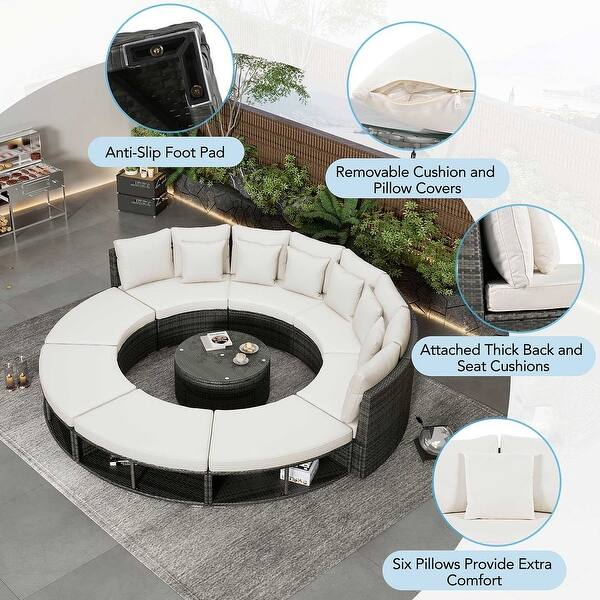 rounded back outdoor sofa