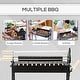 Outdoor Portable Charcoal BBQ Grills Height Adjustable with 4 Wheels ...