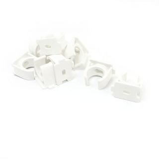 10 Pcs 20mm Dia Push Snap in Clip White PVC-U Hose Pipe Clamps Fittings ...