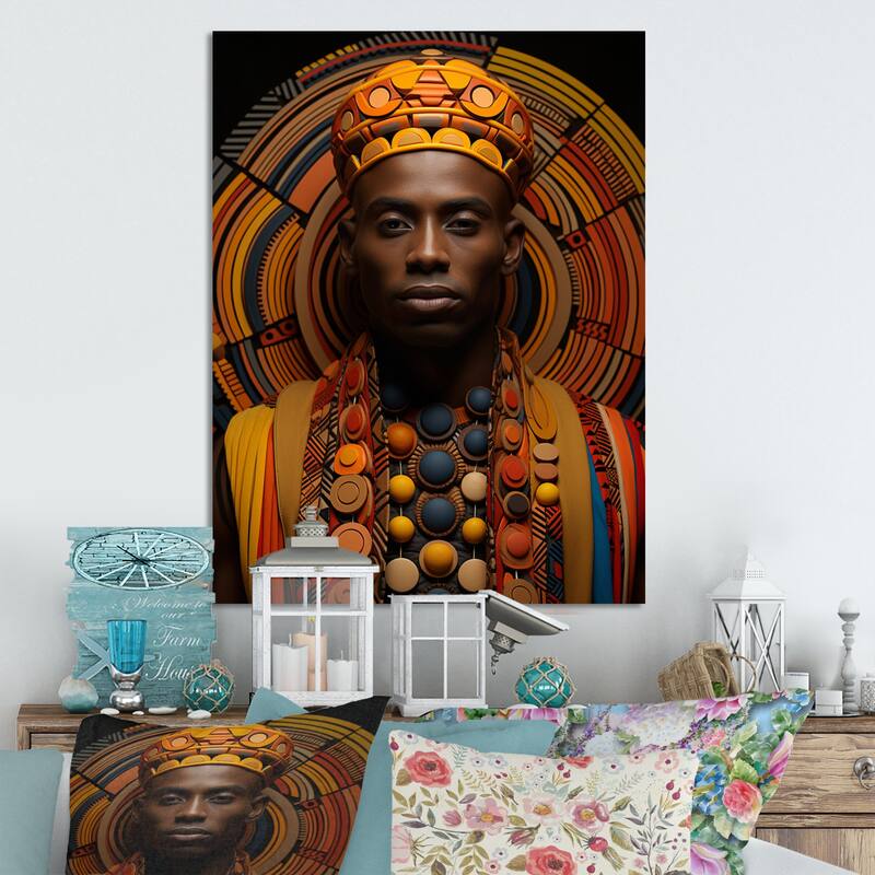 Designart "African Tribal Patterns III" African Metal Art Print ...