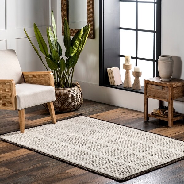 Brooklyn Rug Co Contemporary Stripped Safari Acrylic Faux Zebra Shaped ...