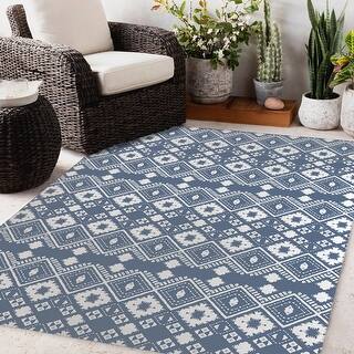CEDAR BLUE Outdoor Rug By Terri Ellis - Bed Bath & Beyond - 34349980