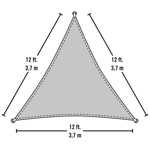 12 ft triangle Gray Shade Sail - 12 X 12 - Bed Bath & Beyond - 36188353