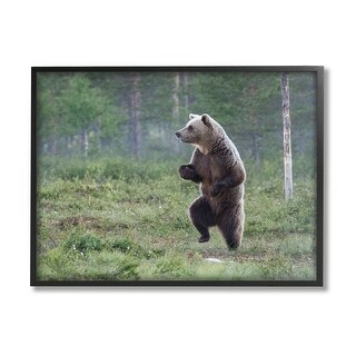 Stupell Dancing Bear in Forest Framed Giclee Art Design by Alex Jevon ...