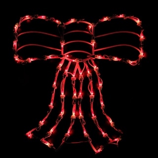 Lighted Bow Christmas Window Silhouette Decoration - 14" - Red - Bed ...