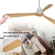 72"Solid Wood Ceiling Fan Light with Remote, 20W 3-Color LED, DC Motor ...