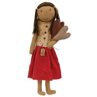 Addy Sitting Doll with Heart Balloons Rustic Fabric Decor for Home - 9 ...