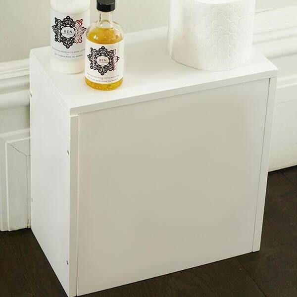 White Shaker Slimlines Wooden Multi-purpose Bathroom Storage Unit - Bed ...