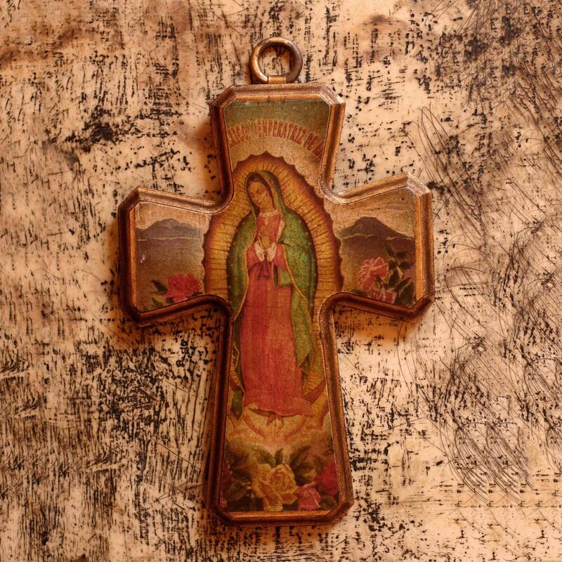 Novica 'Virgin of Guadalupe' Handmade Decoupage Cross - Overstock ...
