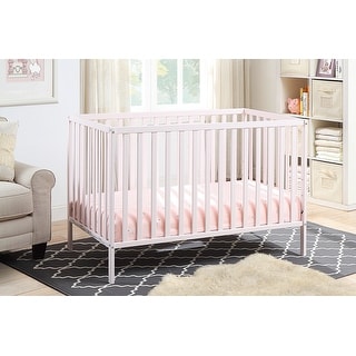 53.5 Inch 3-in-1 Wood Pink Baby Crib with Guardrail, Island Crib - Bed ...