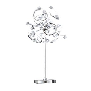 Rue 24 Inch Table Lamp, Ring LEDs, Metal Round Base, Modern Chrome ...