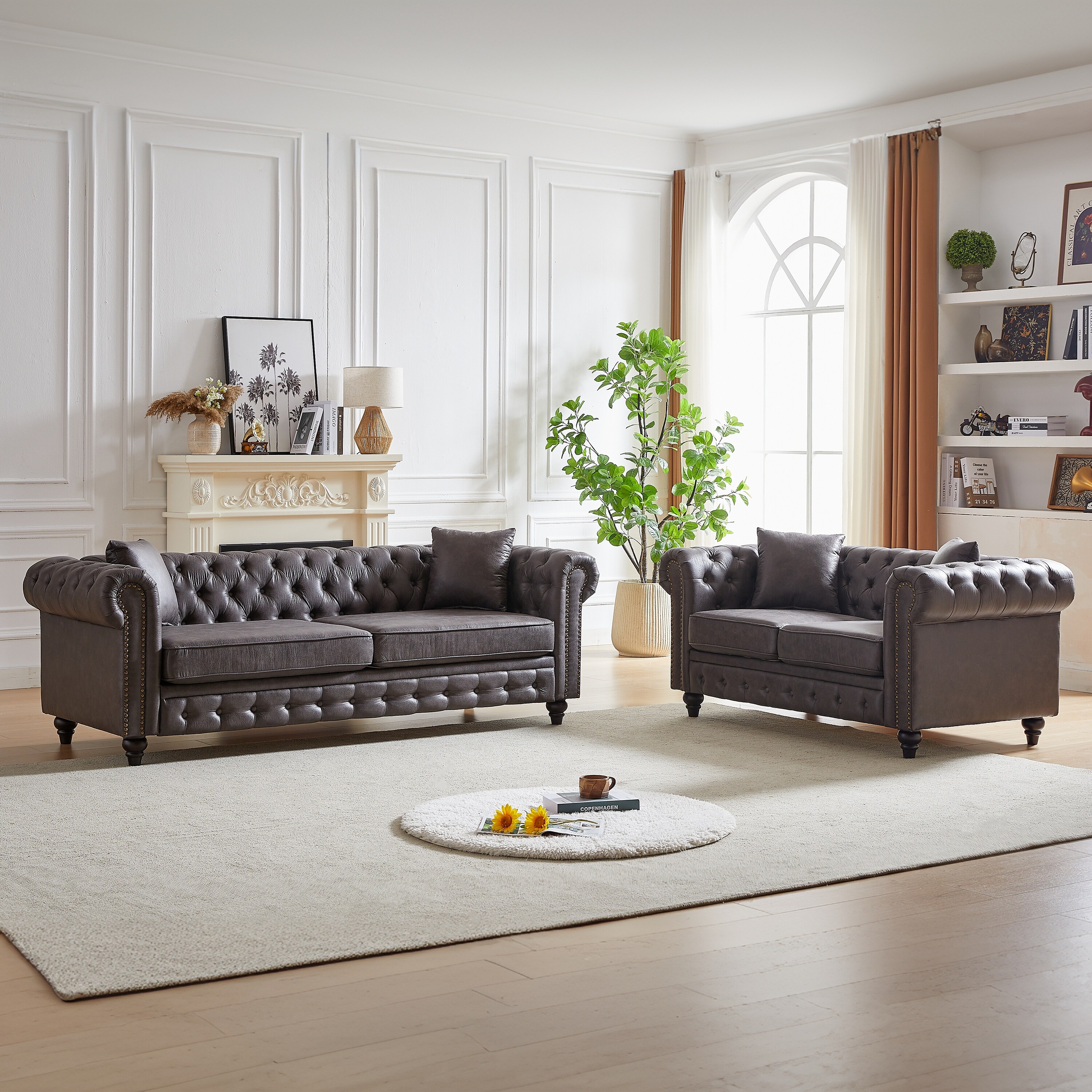Grey deep seat couch store