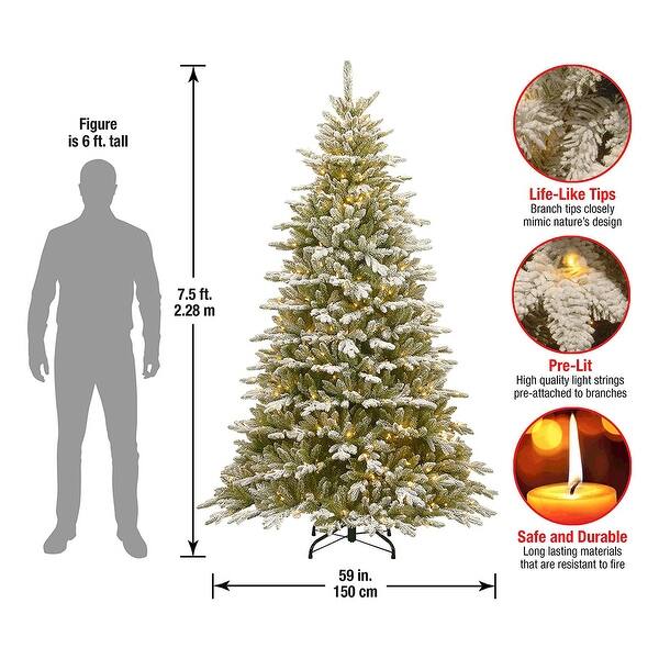 National Tree Company Snowy Sierra Spruce 7.5' Prelit Artificial ...