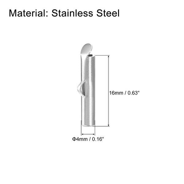 Slide on End Clasps, Tube Ball Bead Slider Crimp End - Silver - Bed ...