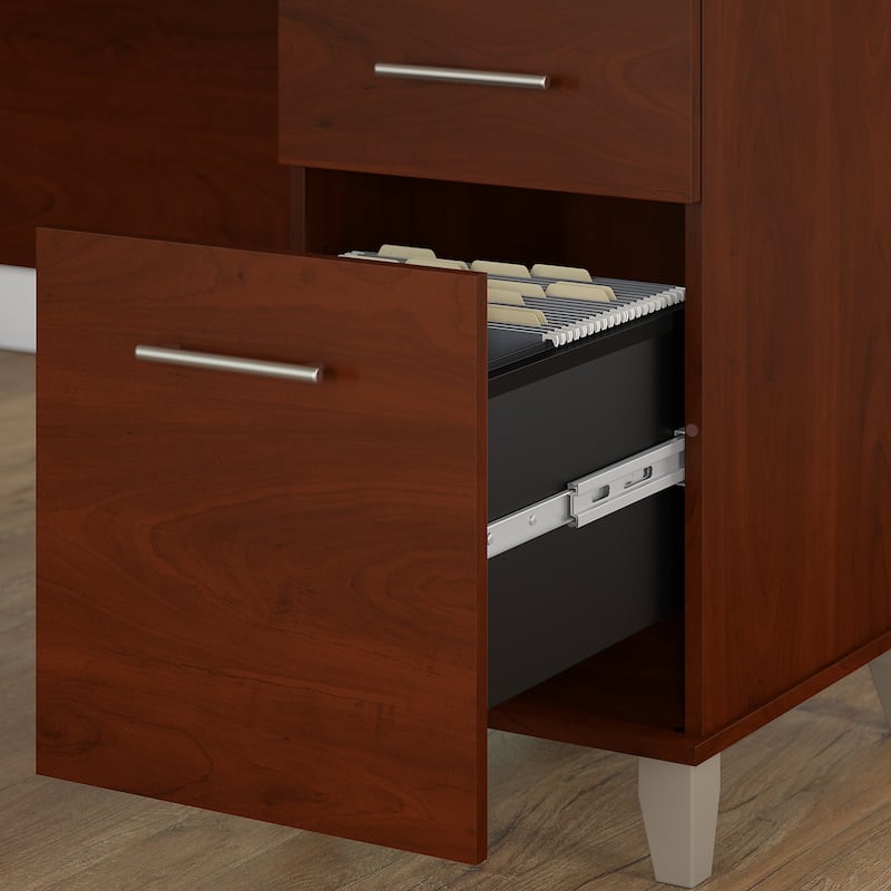 Somerset 72W L Shaped Desk with Hutch and Lateral File Cabinet ...