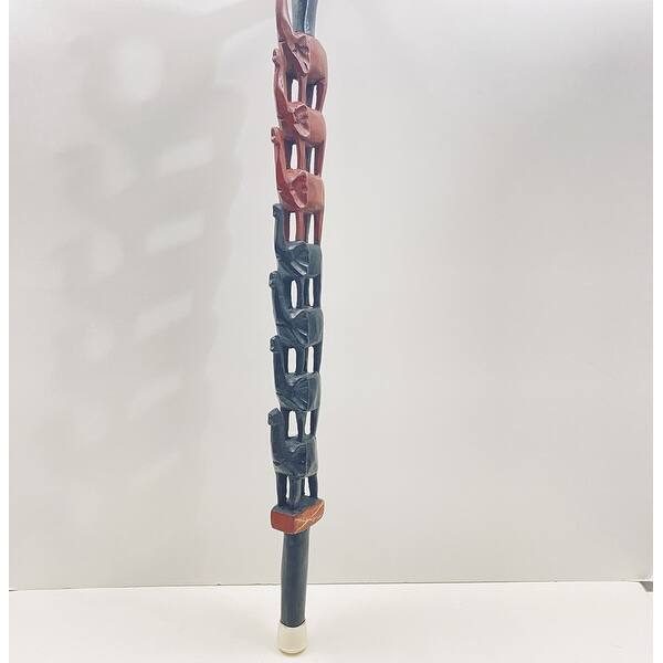 Hand-created Stacked Elephant Family Walking Cane (Ghana) - Bed Bath ...